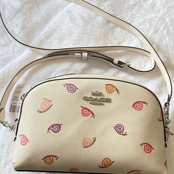 Coach | Bags | Coach Cream Crossbody Bag With Snail Print | Poshmark